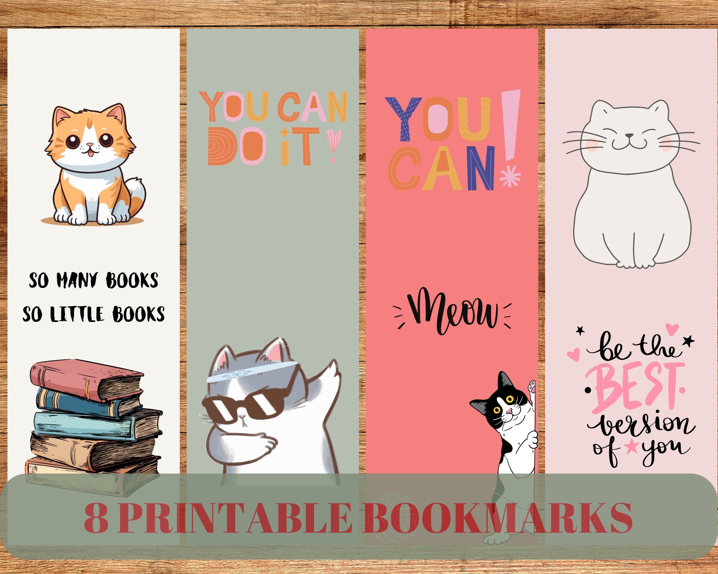 Printable Bookmark / Cat Bookmark / for Woman Gift / for Book Lovers ...