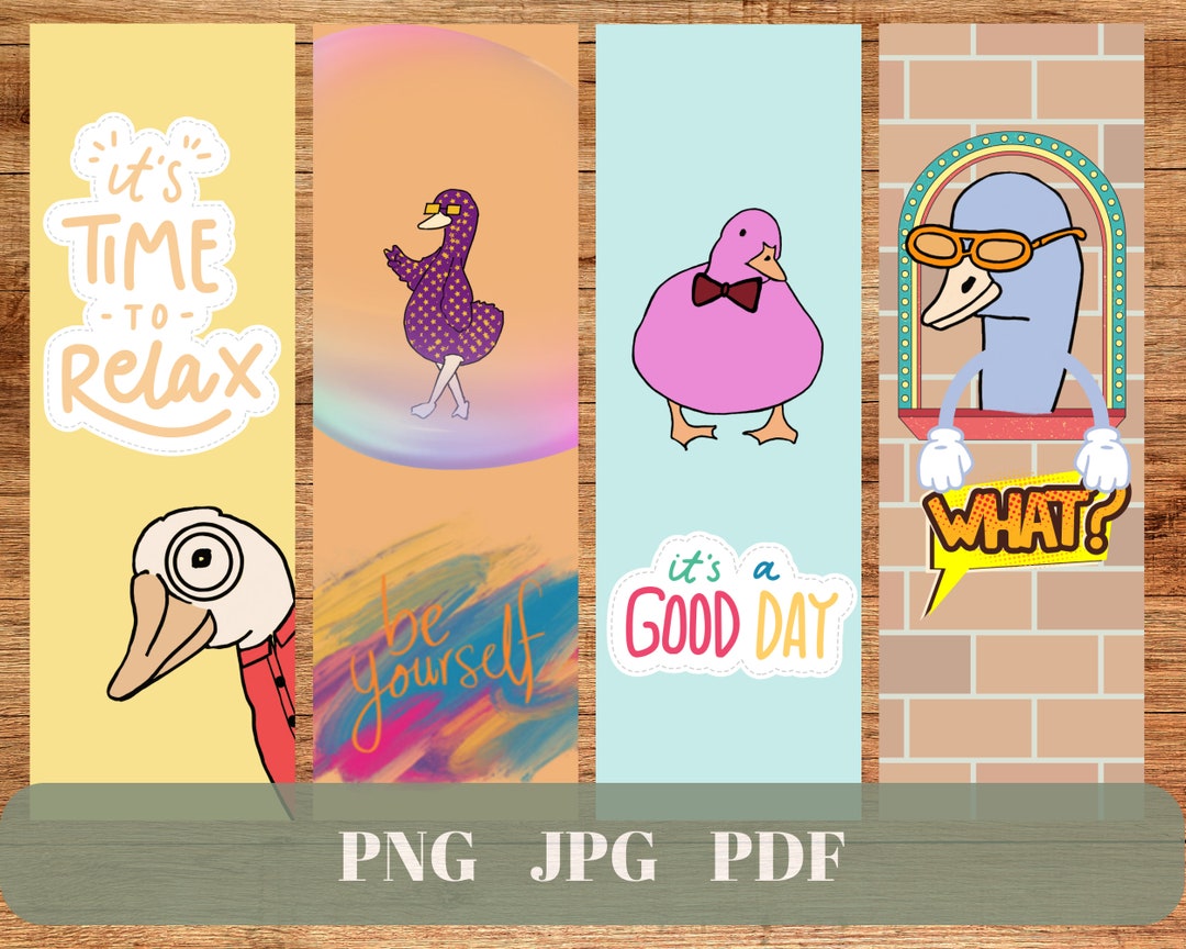 Goose Bookmark / Printable Bookmarks / Silly Goose / Gift for Her ...