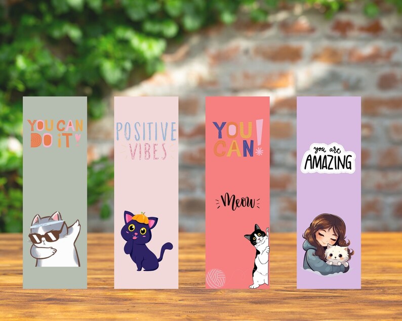 Printable Bookmark / Cat Bookmark / for Woman Gift / for Book Lovers ...