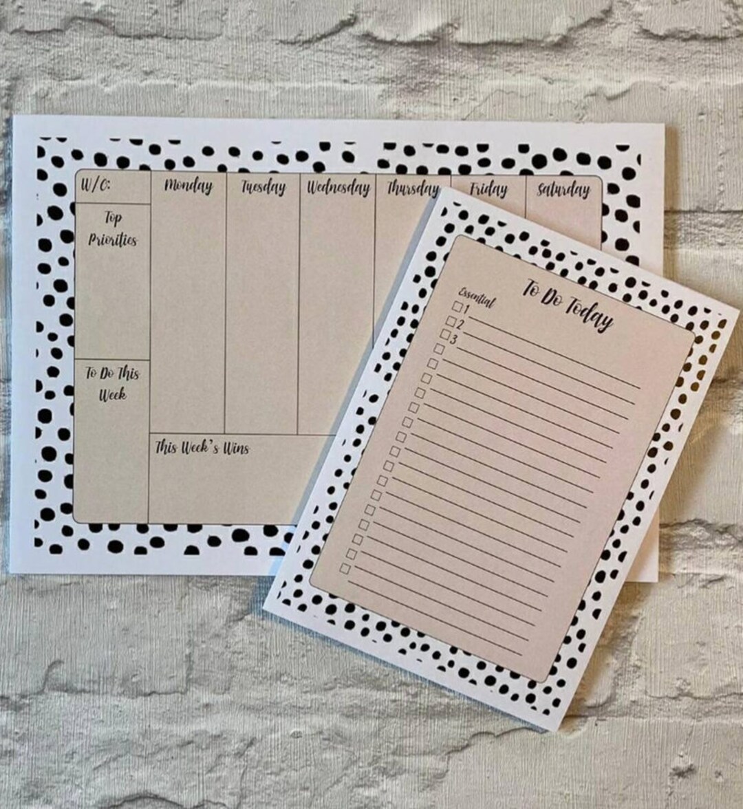 Weekly Planner Set, Polka Dot Theme, - Etsy