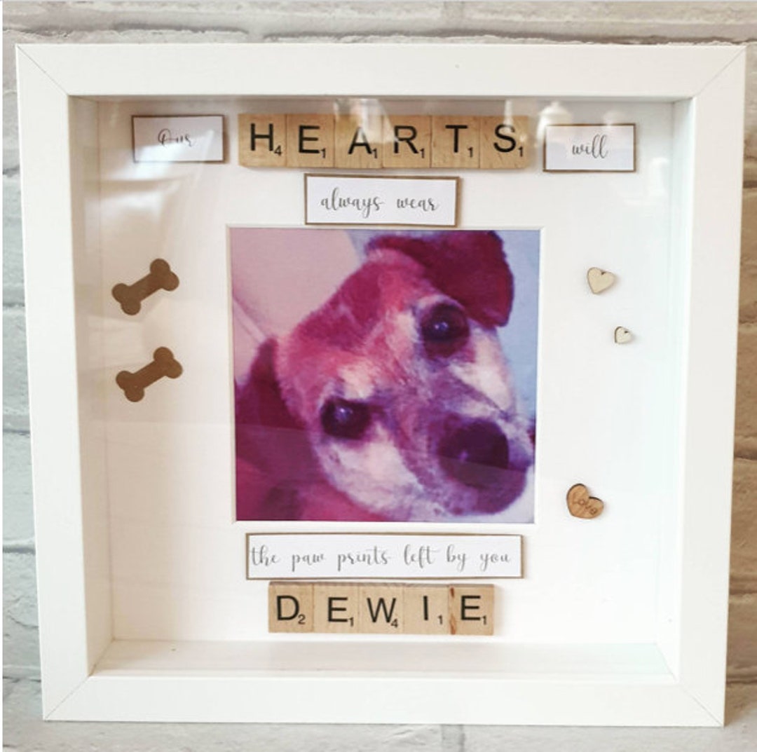 Memorial Frame for Loss of Pet, Dog Cat Scrabble Photo Frame Made to ...