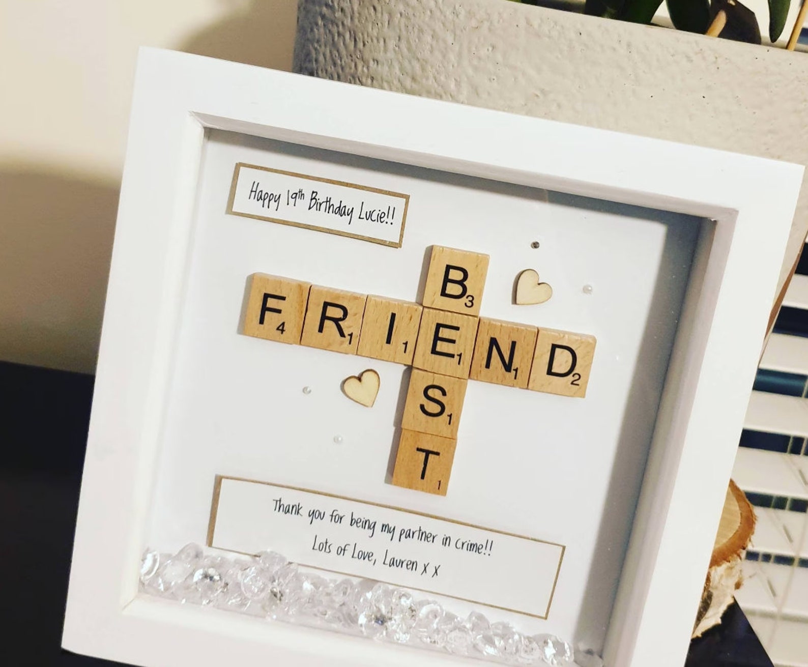 Mini Best Friend Frame Handmade Personalised Scrabble Gift for Best ...
