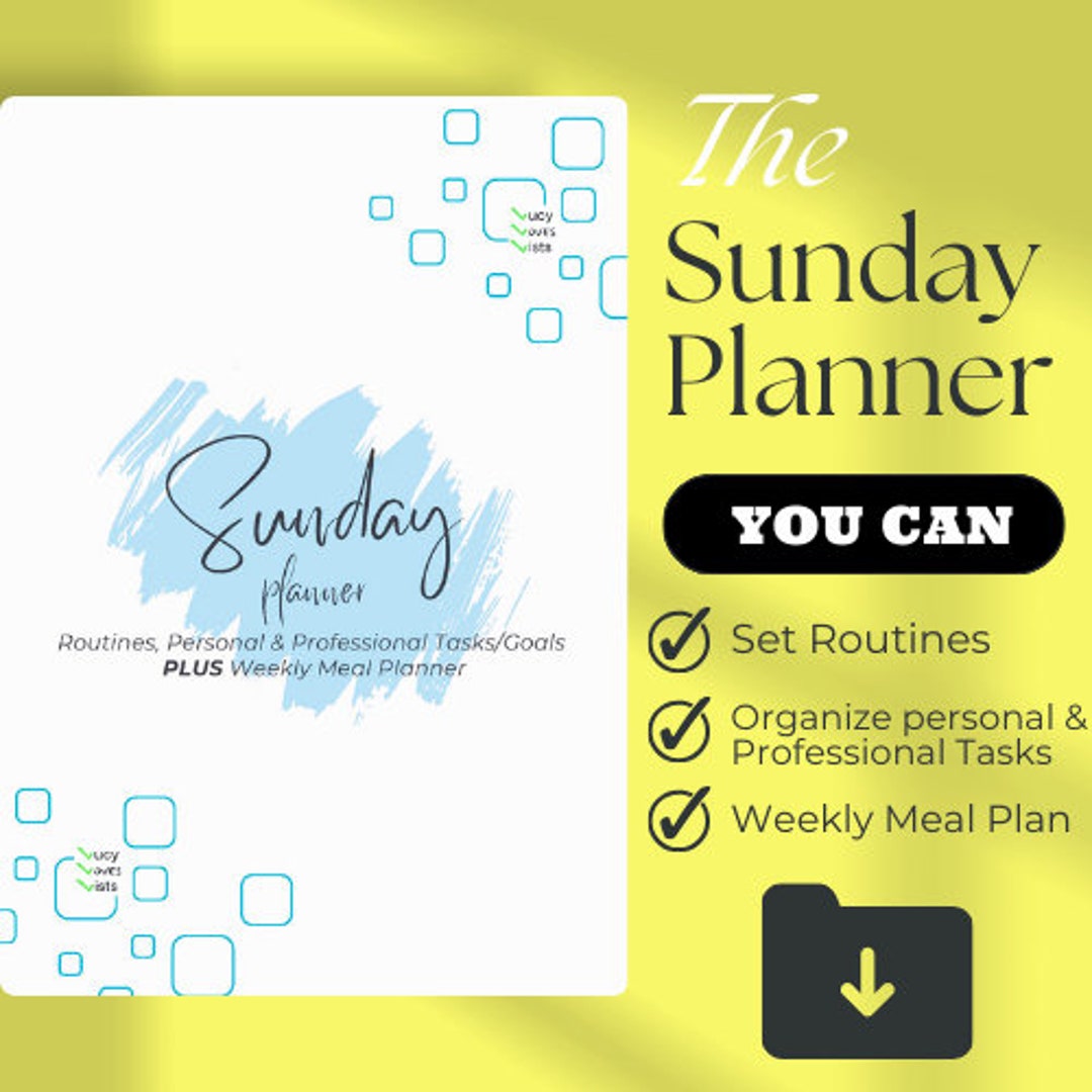 1/2 OFF Sunday Planner Printable - Etsy
