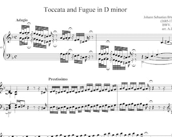 Piano Music Sheets - Toccata and Fugue in D Minor BWV 565 - Johann Bach ...