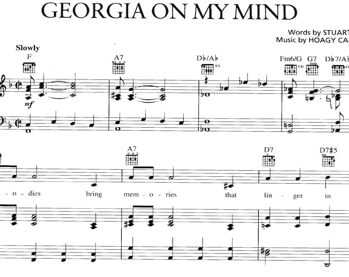 Georgia on My Mind Wall Art Printable Georgia Wall Art Georgia Map Art ...