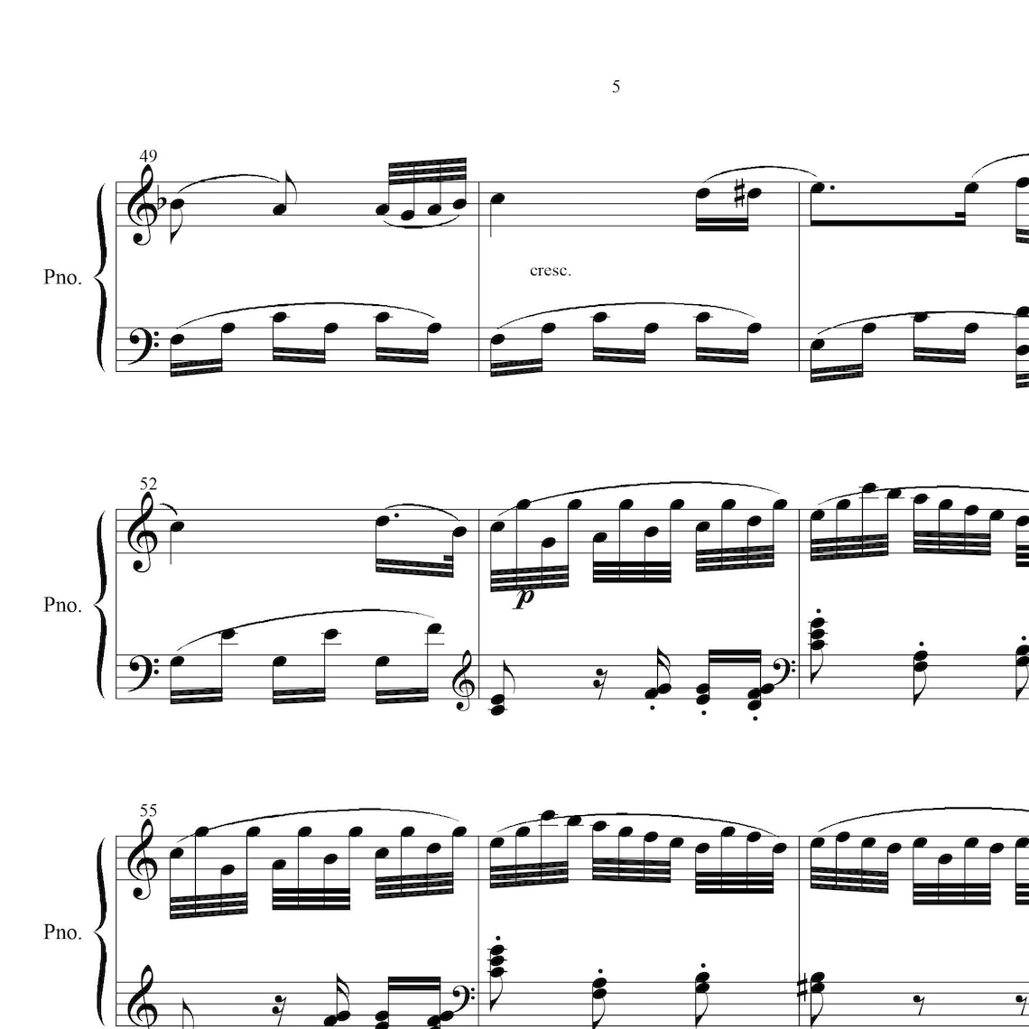 For Elise Beethoven FULL Piano Sheet Music (complete Version) - Etsy