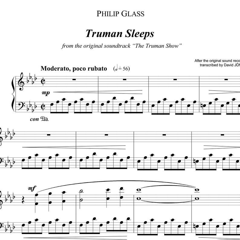 Philip Glass - Truman Sleeps, the Truman Show, Original Motion Picture ...