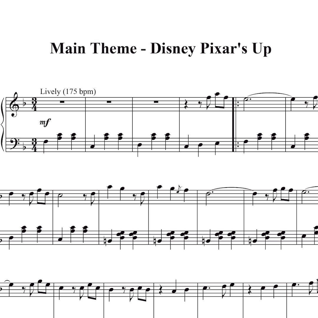 Up Main Theme Married Life, Ost, Piano Solo Sheet Music - Etsy