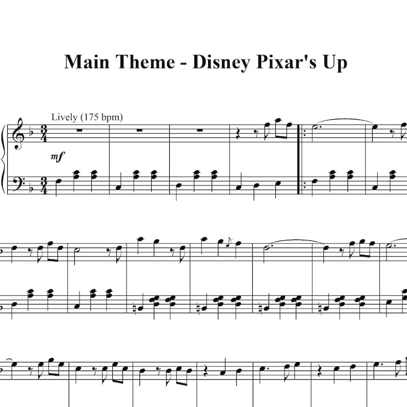 Up Main Theme Married Life, Ost, Piano Solo Sheet Music - Etsy