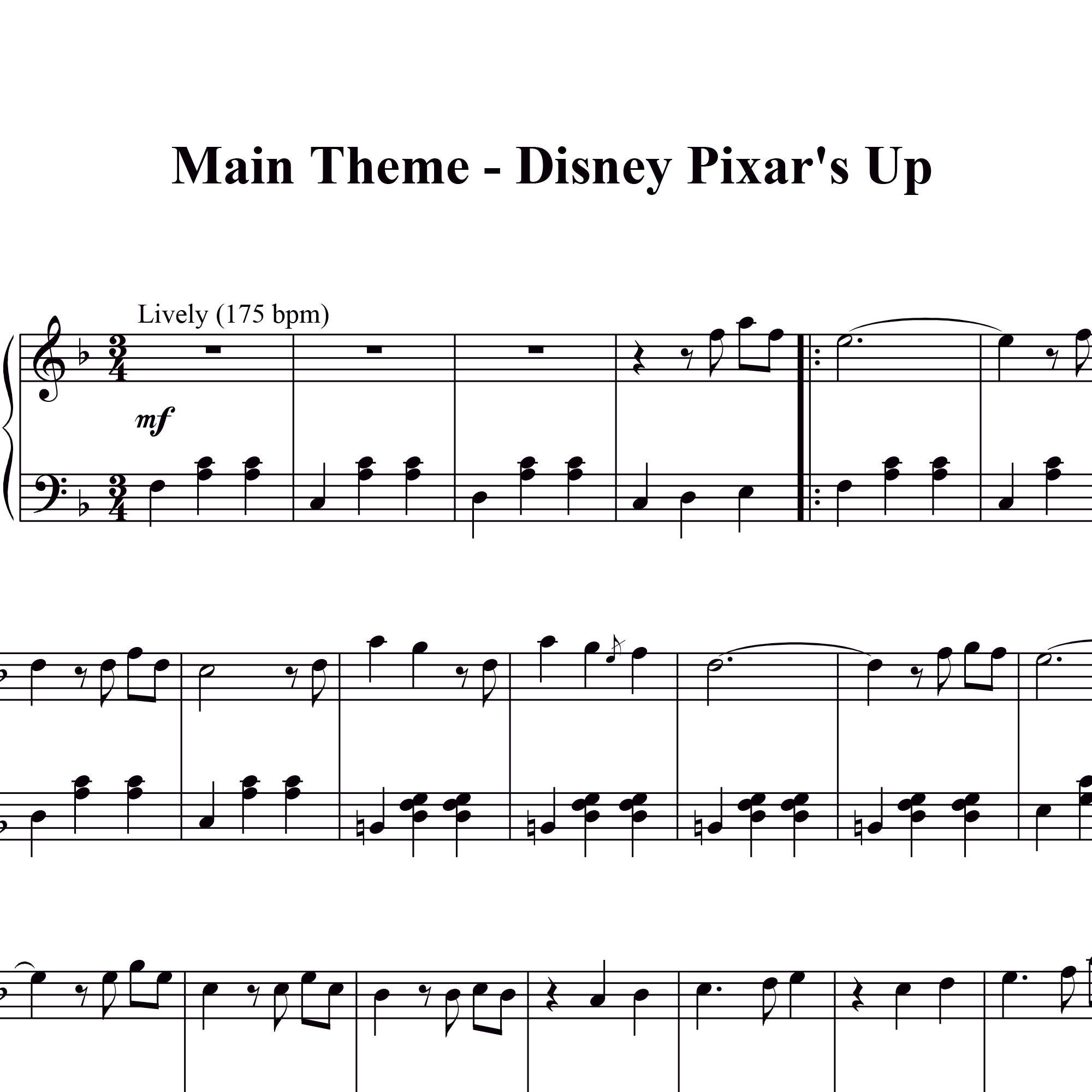 Up Main Theme Married Life, Ost, Piano Solo Sheet Music - Etsy