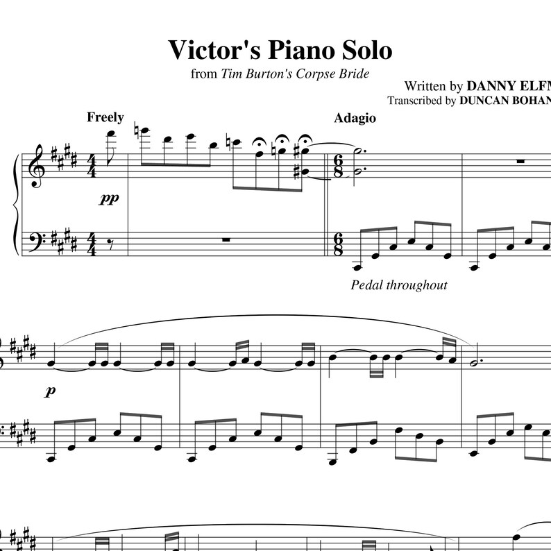 Victor's Piano Solo, Tim Burton's Corpse Bride, Movie Soundtrack - Etsy
