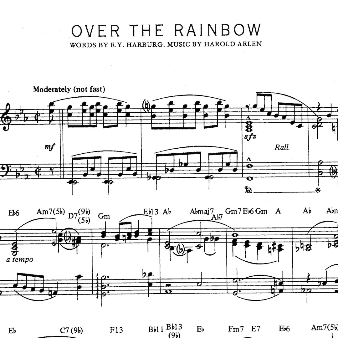 Somewhere Over the Rainbow, Judy Garland Song, the Wizard of Oz, Piano ...