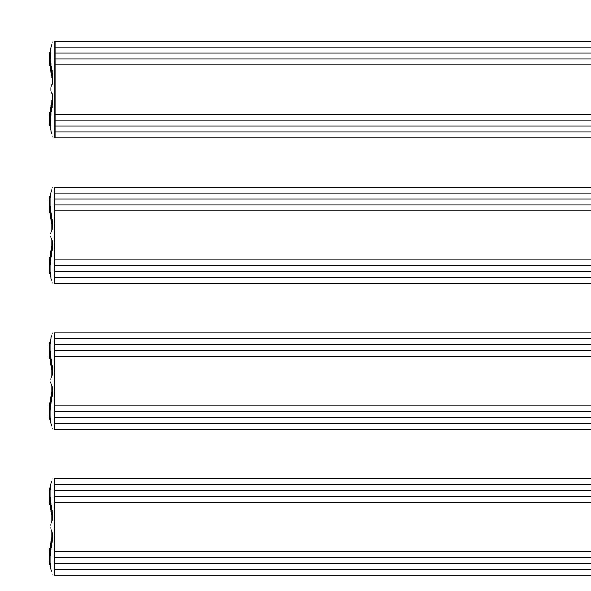 Printable Staff Paper Blank Sheet Music, Empty Pentagram - Etsy