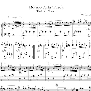 Turkish March, Mozart, Piano Solo Sheet Music, Classic Music Wolfgang ...