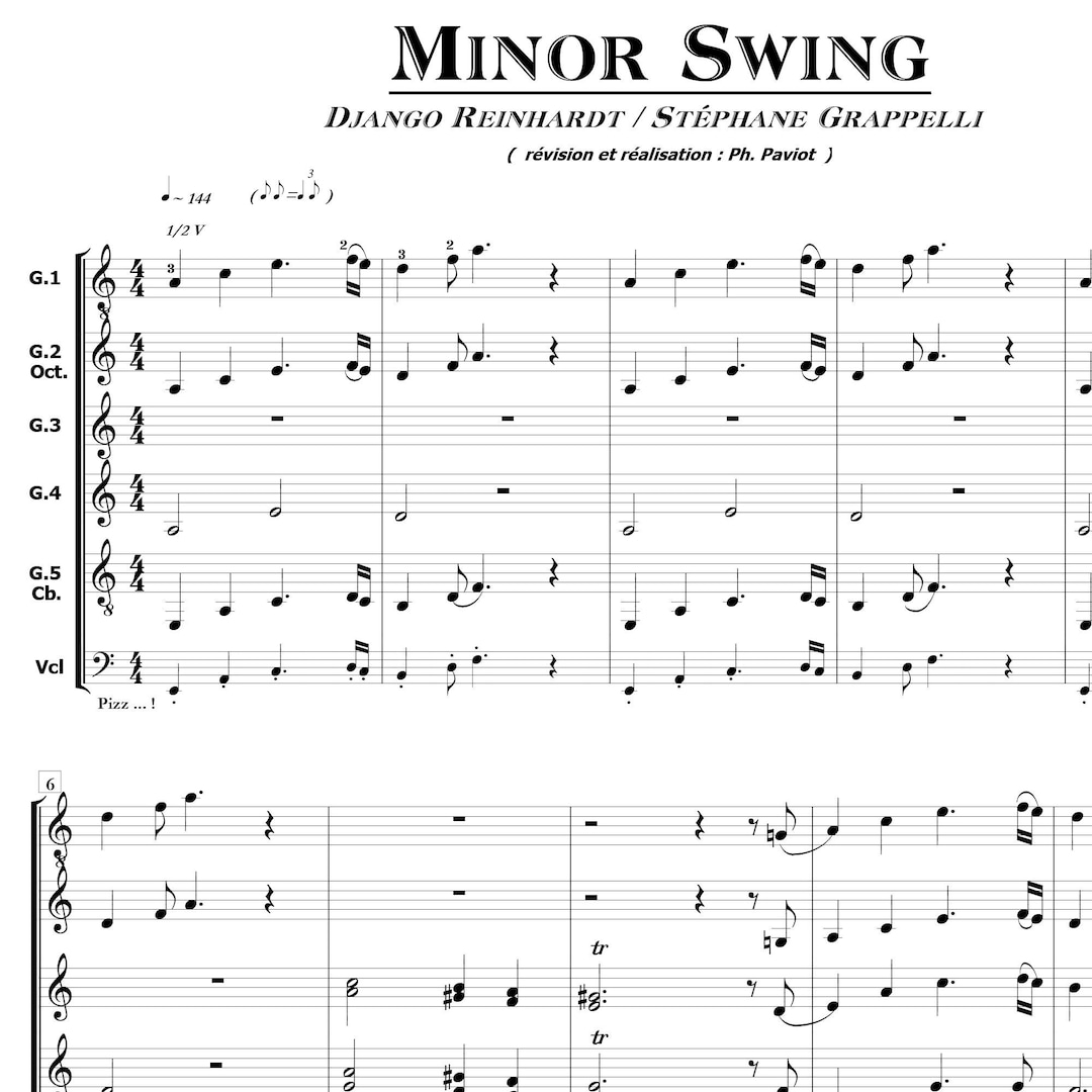 Minor Swing Django Reinhardt and Stephane Grappelli, Jazz Manouche ...