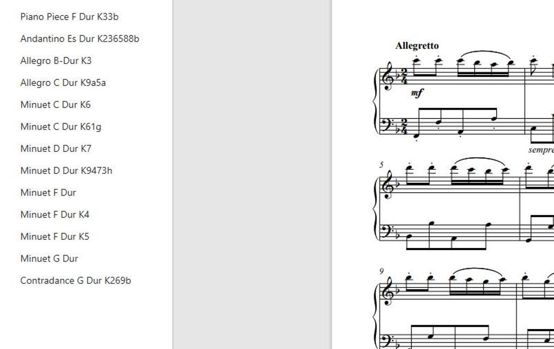 Mozart for Easy Piano Songbook Sheet Music - Etsy