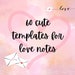 Love Note Templates | Cute Anniversary Gift | 60 Unique Designs | Gift ...