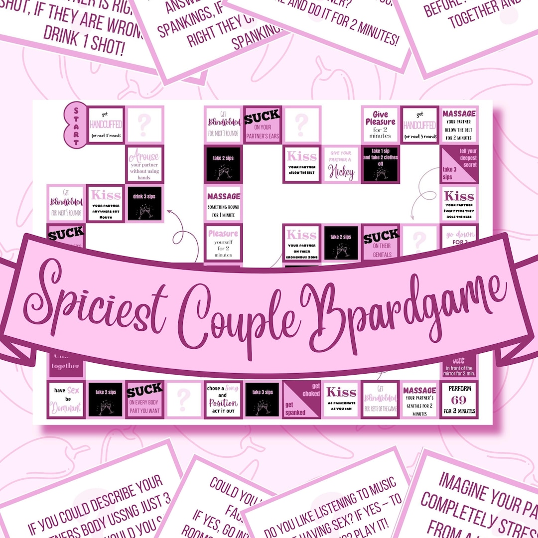 Spicy Couple Boardgame 18 Couple Game Drinking Game Unique Tasks Printable Board Game Etsy 