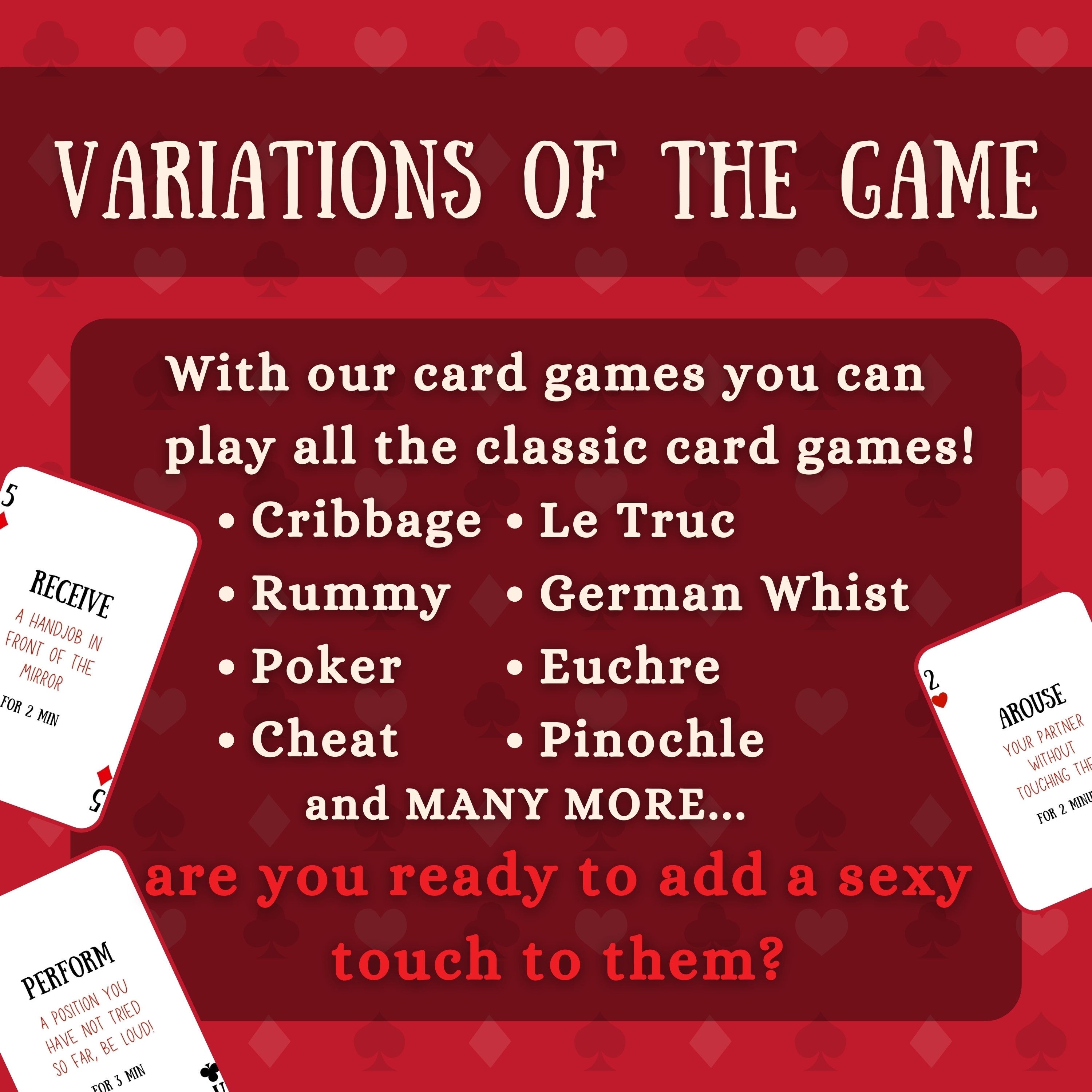 Spicy Couple Card Game 18+ | Sex Game | 54 Classic Cards With Super ...