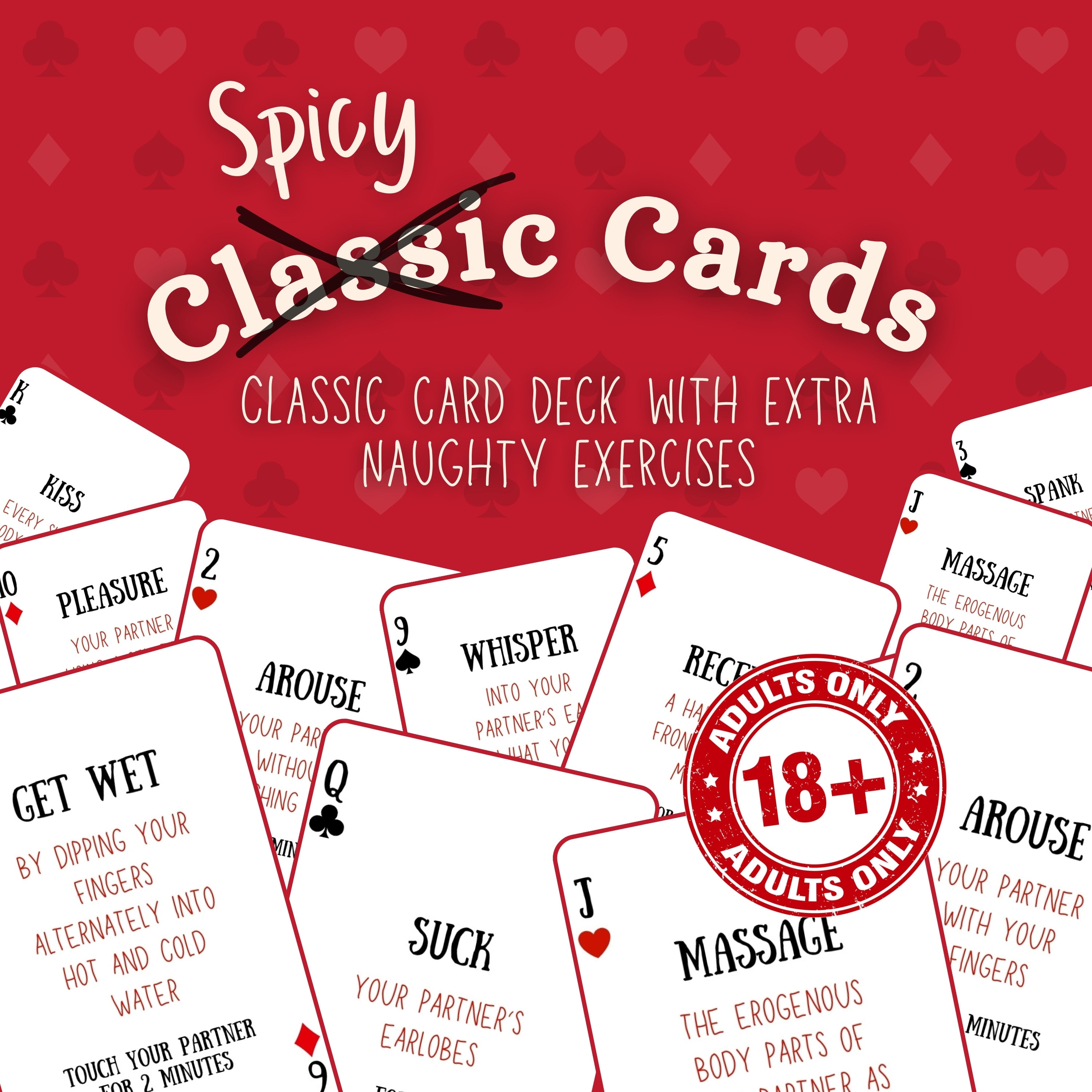 Spicy Couple Card Game 18+ | Sex Game | 54 Classic Cards With Super ...