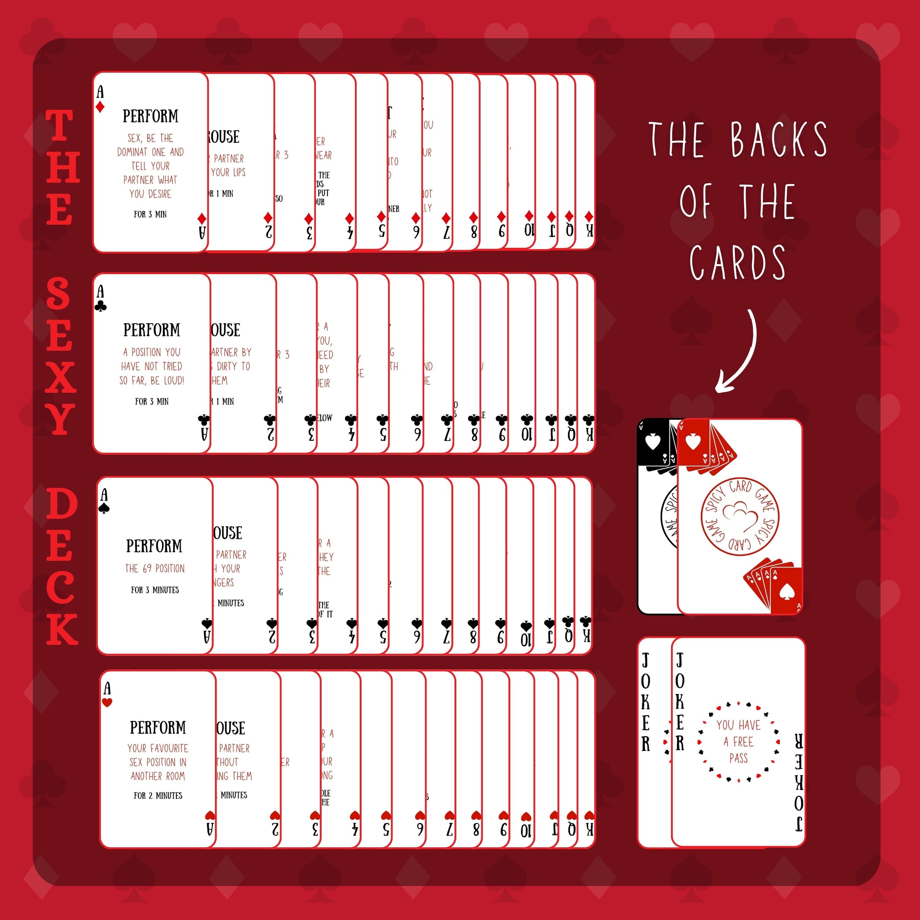 Spicy Couple Card Game 18+ | Sex Game | 54 Classic Cards With Super ...