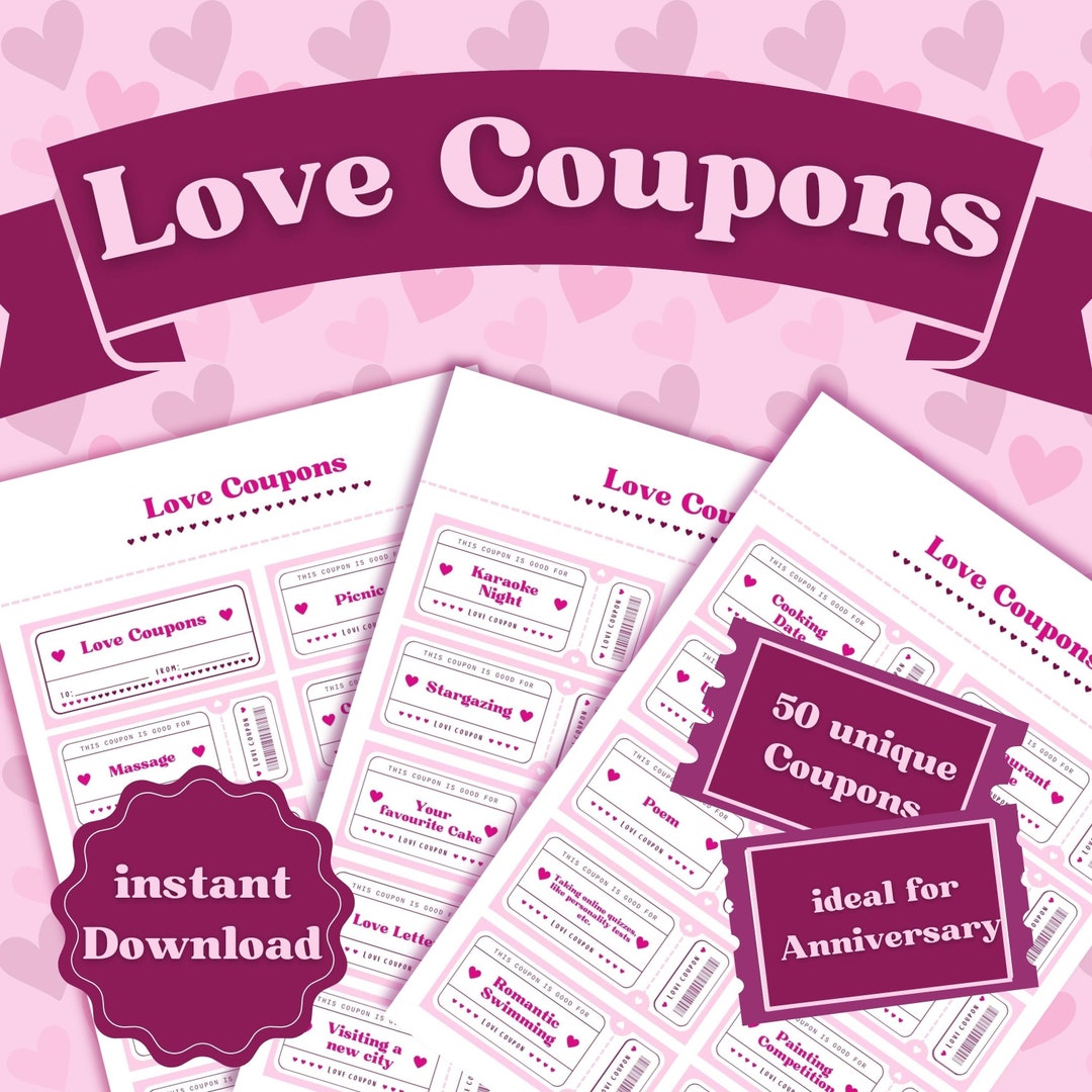 Love Coupons 50 Unique Coupons for Your Partner - Etsy
