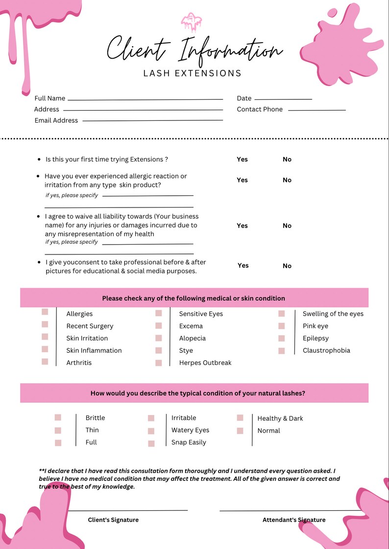 Client Consent Forms - Etsy
