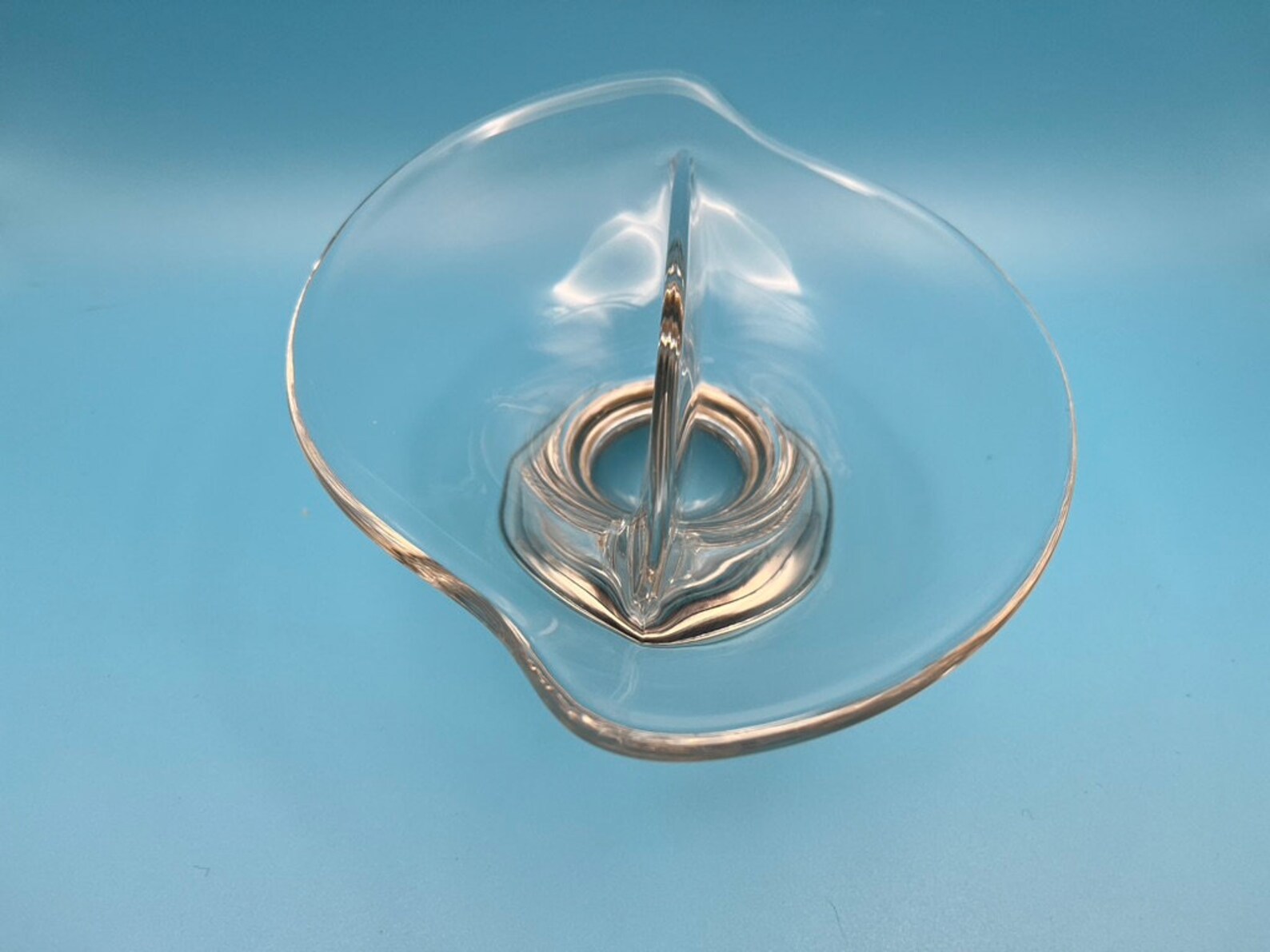 MCM Viking Epic Silver Divided Glass Candy Condiment Dish With Silver ...