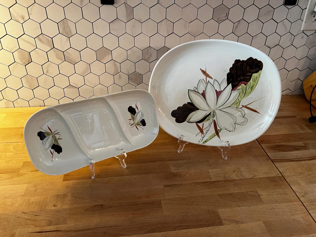 Mid Century Red Wing Lotus Bronze Serving Trays SET of 2 - Etsy