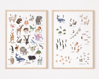 Animal Alphabet Art, Printable Alphabet Poster, A-Z Animal Species ...