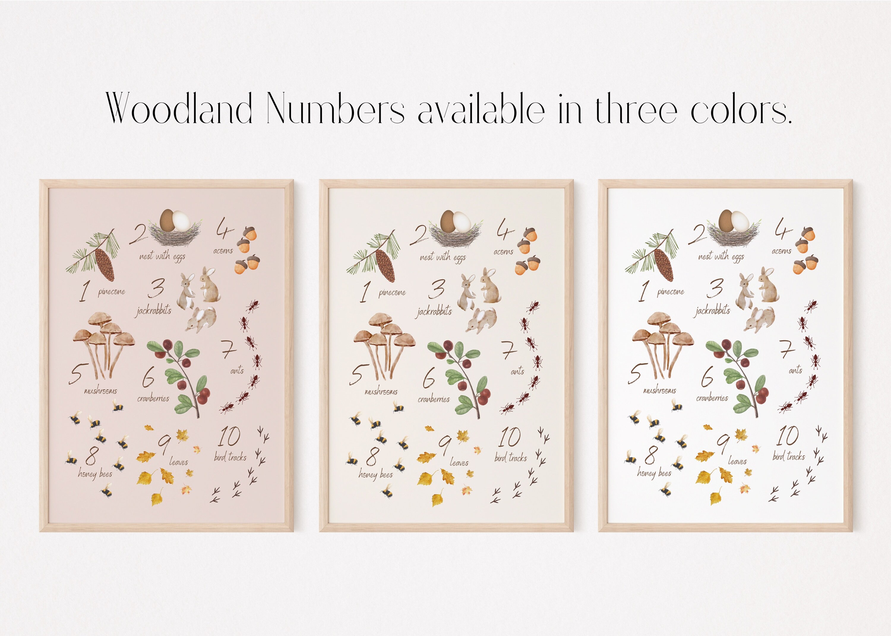 Woodland Printable Poster, 123 Numbers Printable, Gender Neutral ...