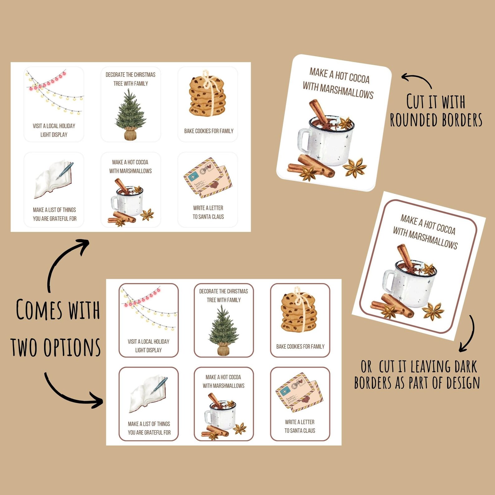 36 Printable Advent Activity Cards for Kids, Christmas Bucket List ...