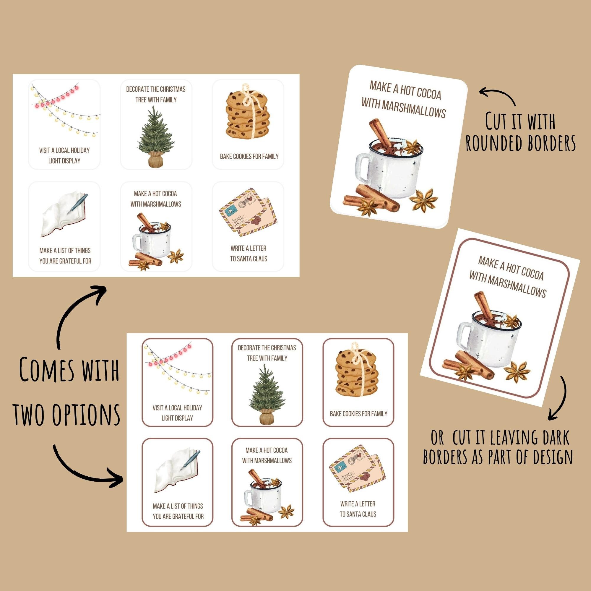 36 Printable Advent Activity Cards for Kids, Christmas Bucket List ...