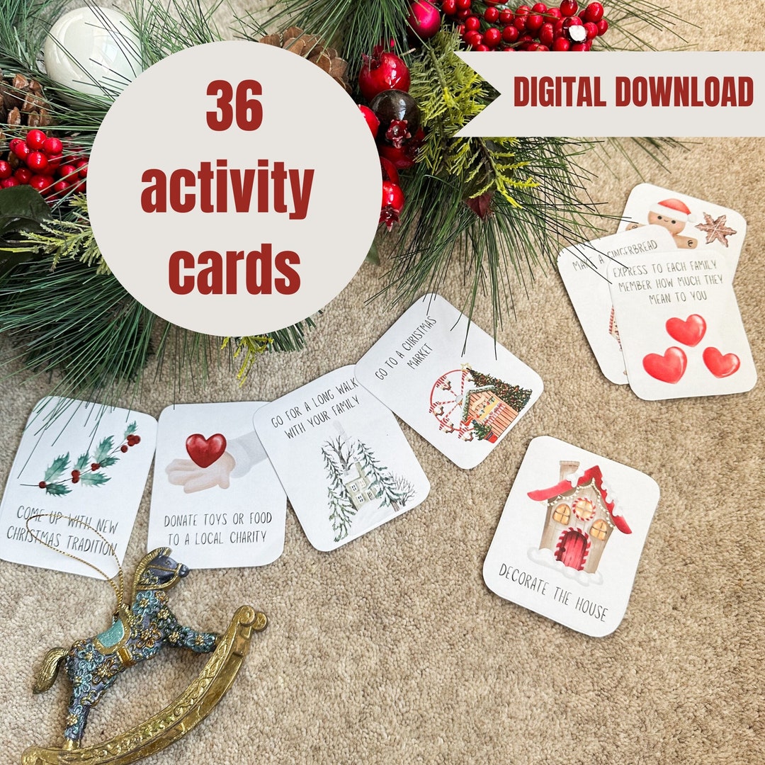 36 Printable Advent Activity Cards for Kids, Christmas Bucket List ...