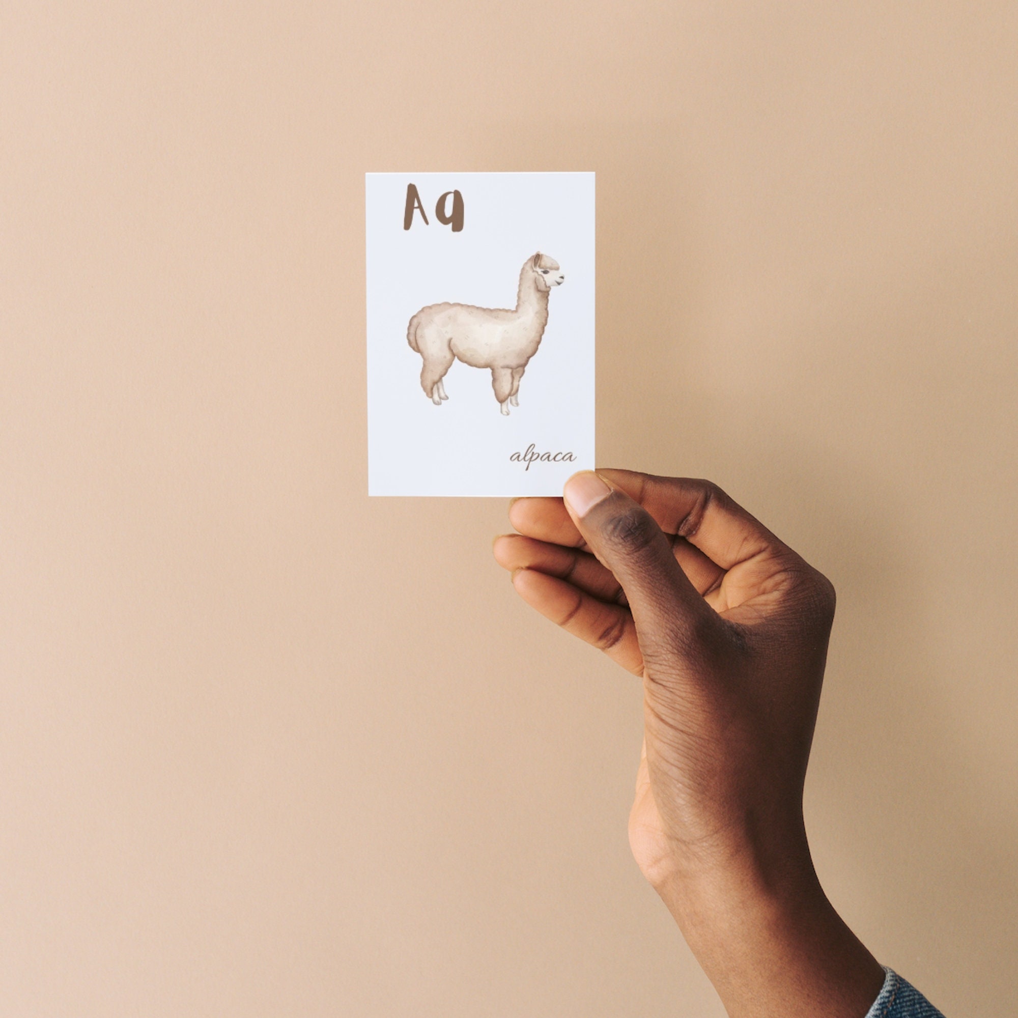 Animals Alphabet Flash Cards, Montessori Flash Cards, Pre-school Cards ...