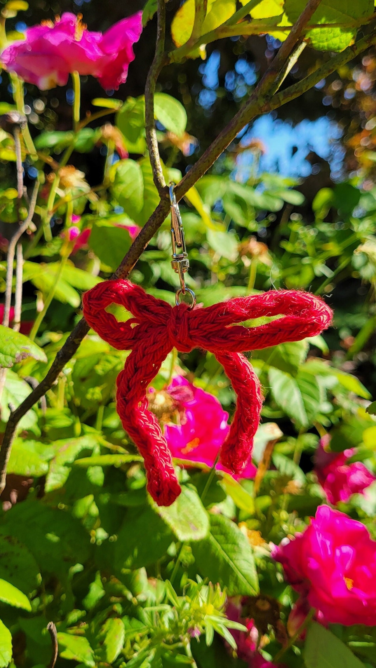 Crochet Coquette Ribbon/bow Keyring in 7 Colors - Etsy
