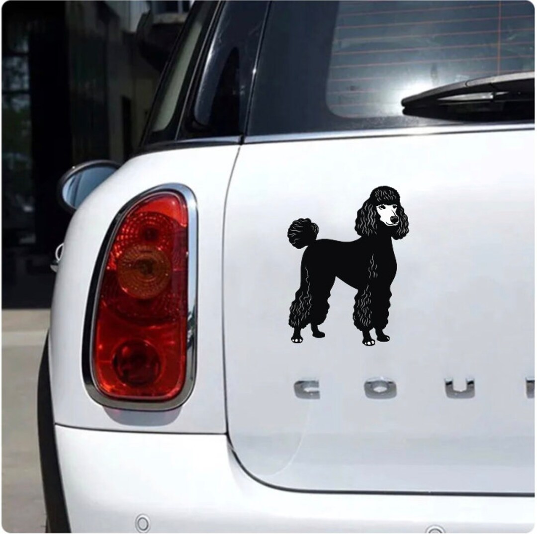 Standard Poodle | Black and White | Sticker | Car Sticker | Print ...
