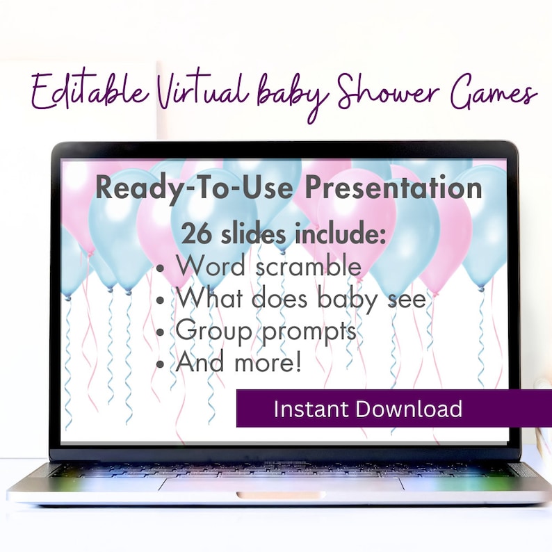 Downloadable Baby Shower Games, Editable Virtual Baby Shower ...