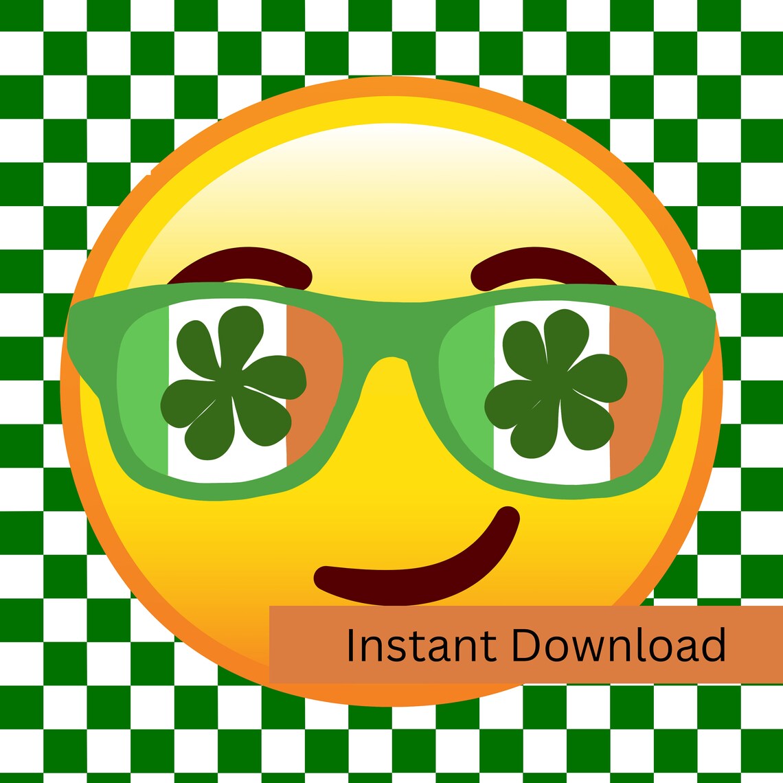 Checkered Smiley St Patrick PNG Bundle, Groovey Retro Stpatricks Day ...