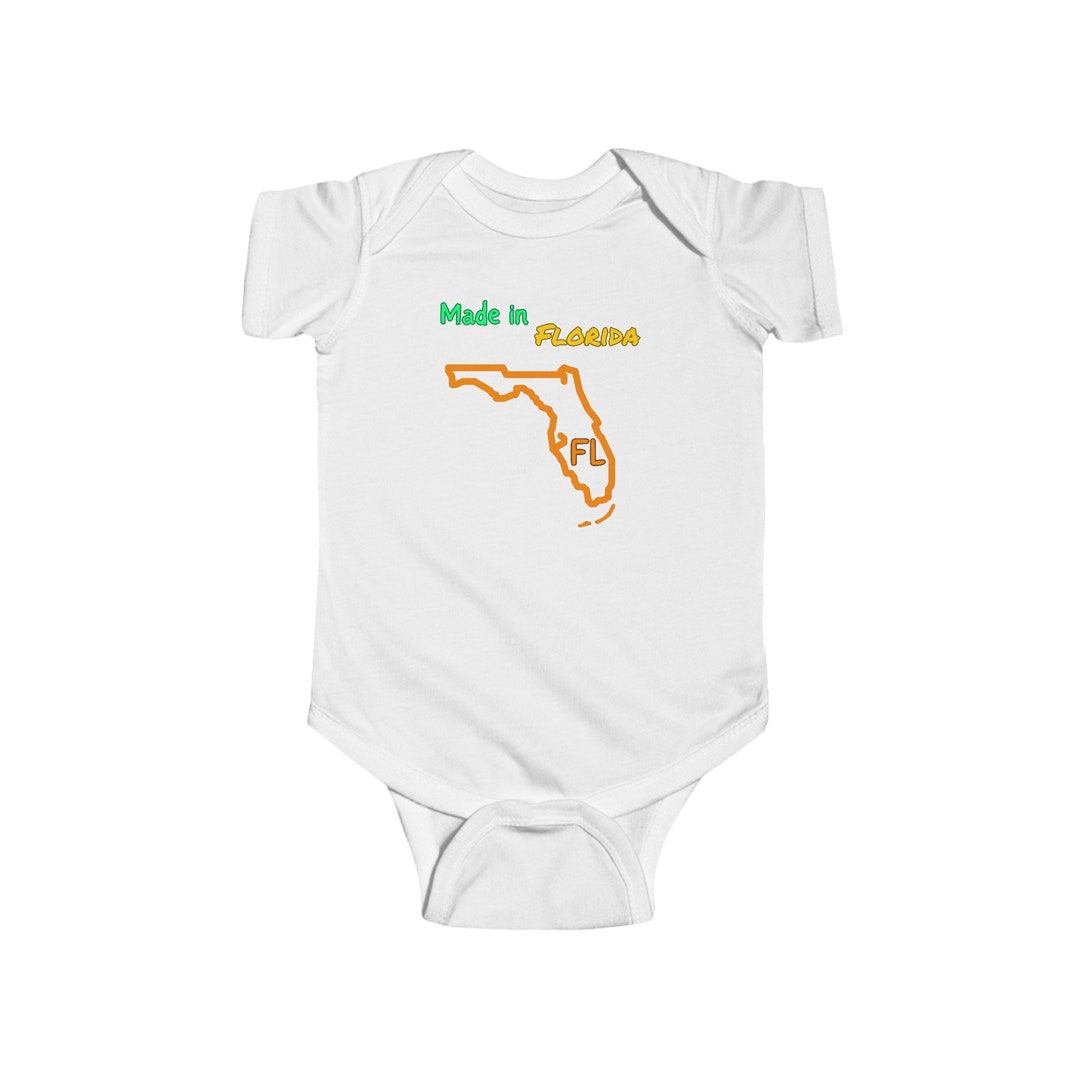 Made in Florida - FL State Outline Onesie NB - 24M - Etsy