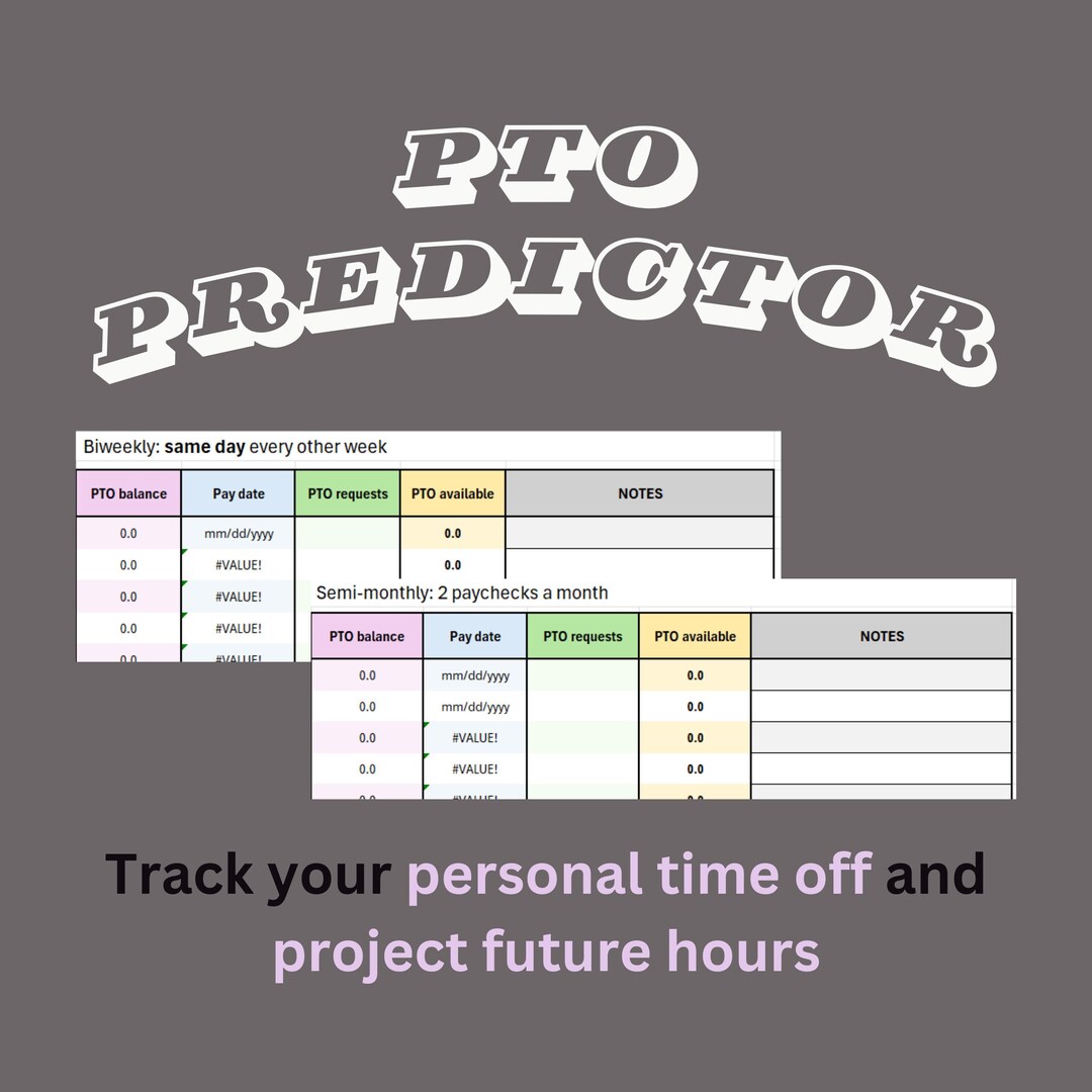 PTO Predictor, PTO Projector, Personal Time off Tracker for Work ...