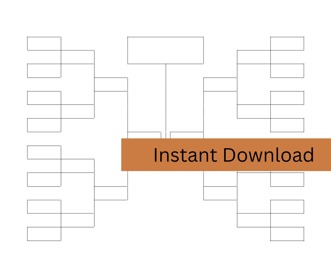 Blank Printable Bracket Sheet, Sports Bracket, Downloadable Tournament ...