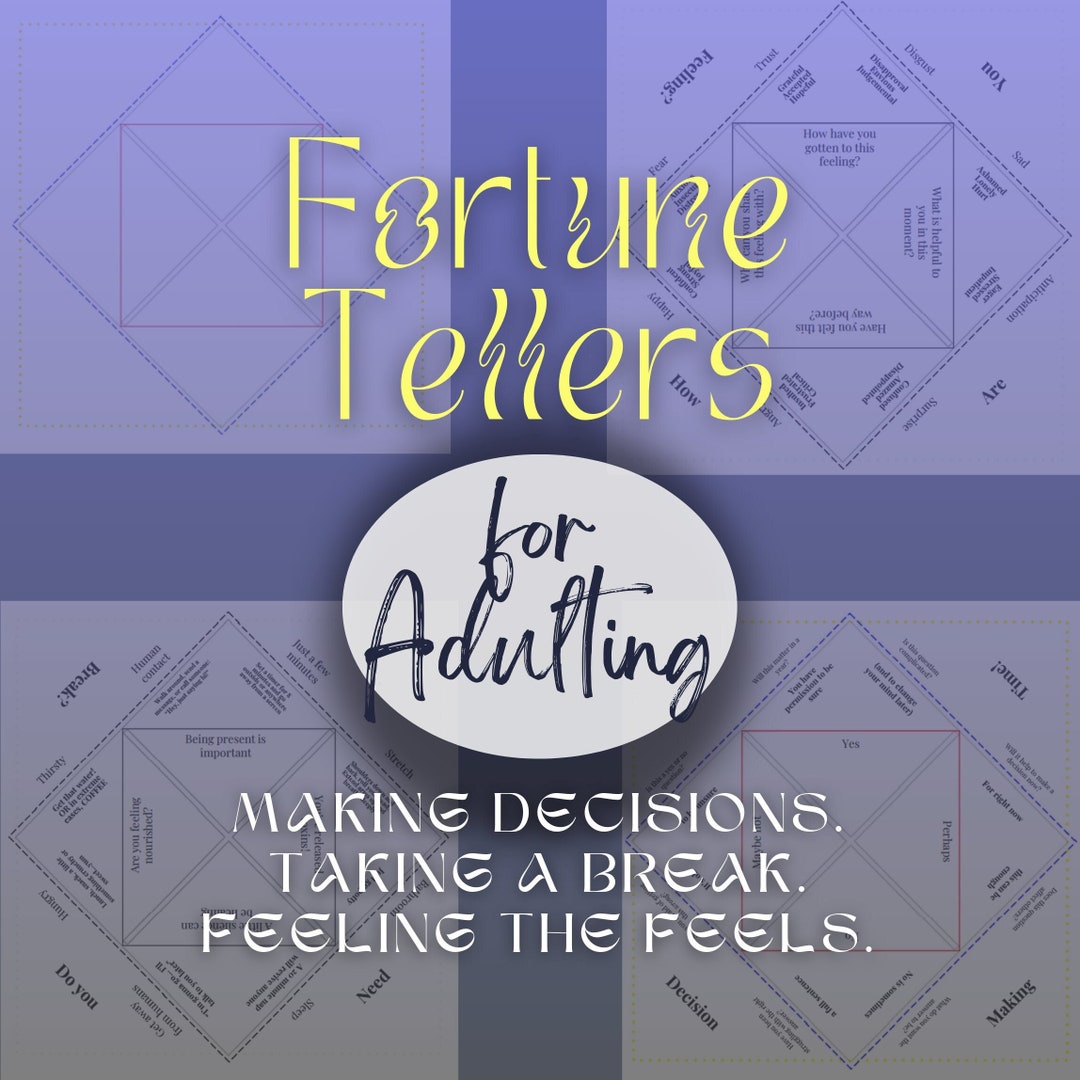 Adulting Paper Fortune Teller / Printable Fortune Teller Kit for ...