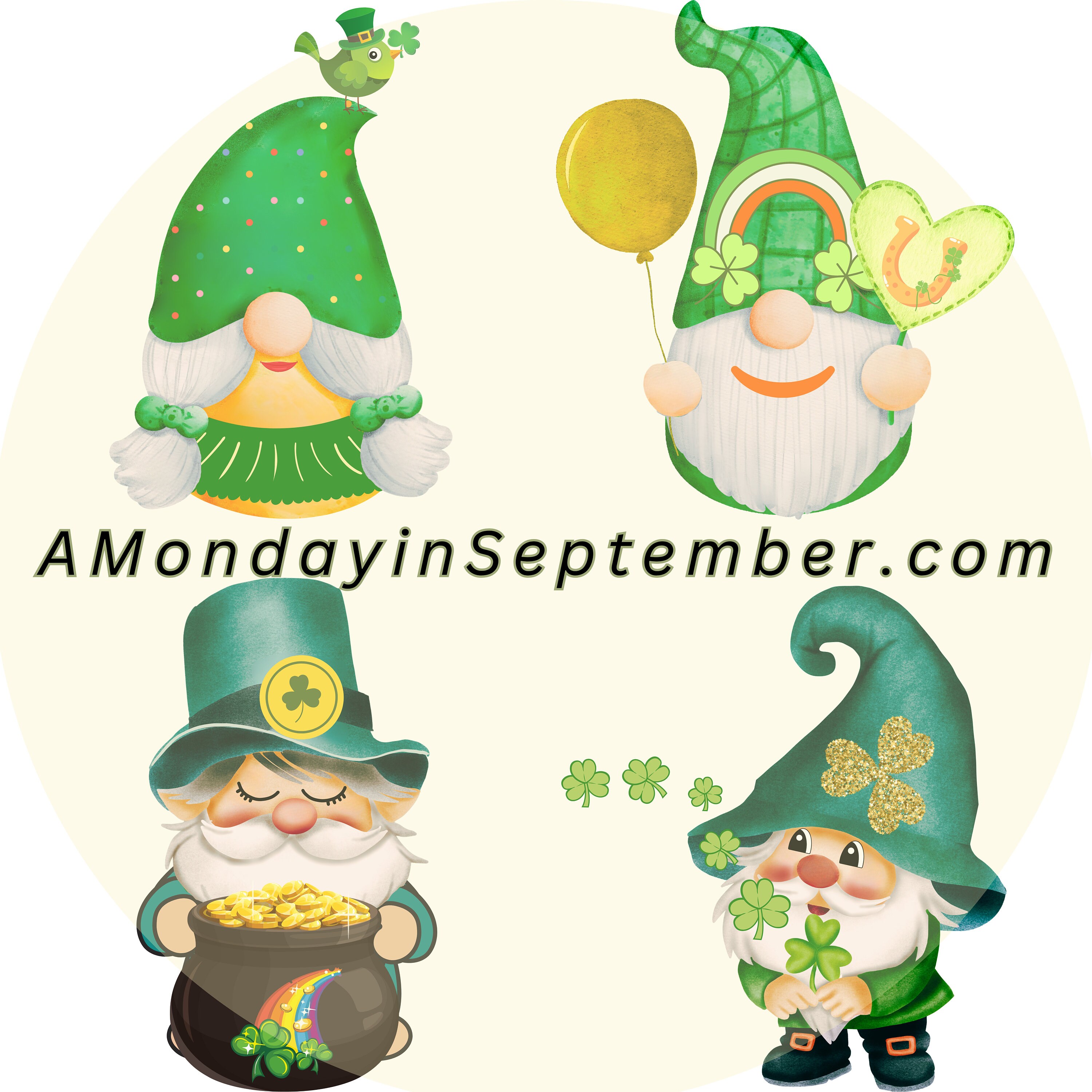 Gnome Images St Patrick PNG Bundle, Cute Fun Stpatricks Day Gnomes ...