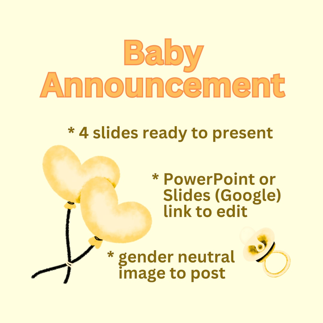 Downloadable Baby Announcement Slideshow, Editable Slideshow ...