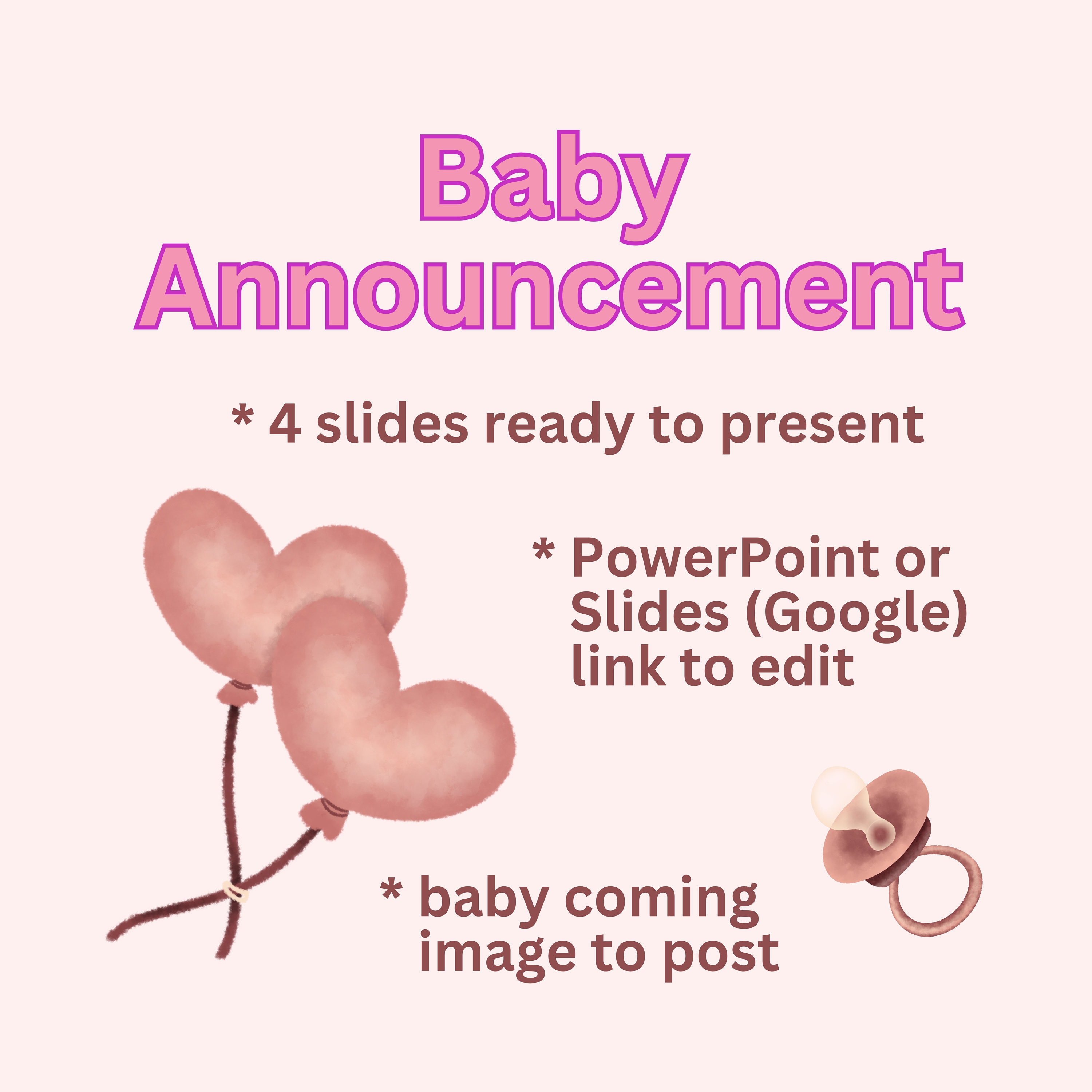 Downloadable Baby Girl Announcement Slideshow, Editable Slideshow ...