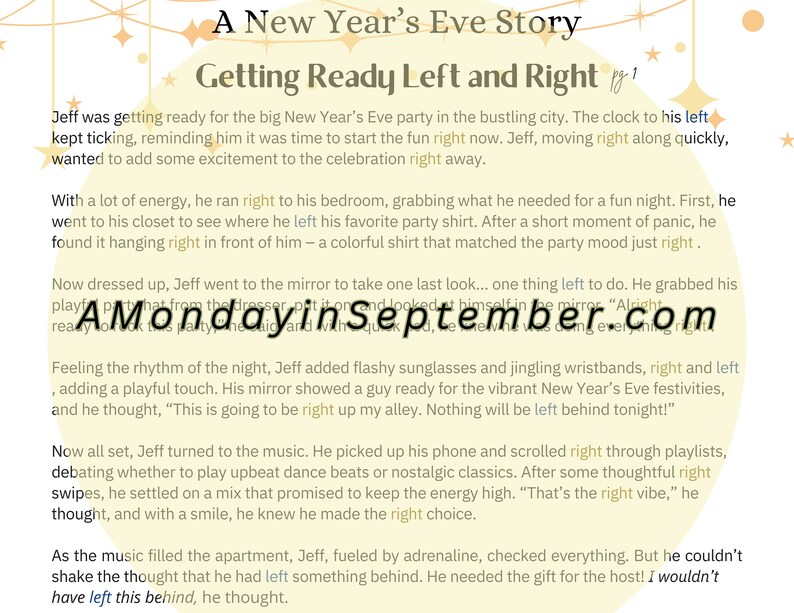 New Year's Eve Left Right Game, Downloadable New Year's Game, Printable ...