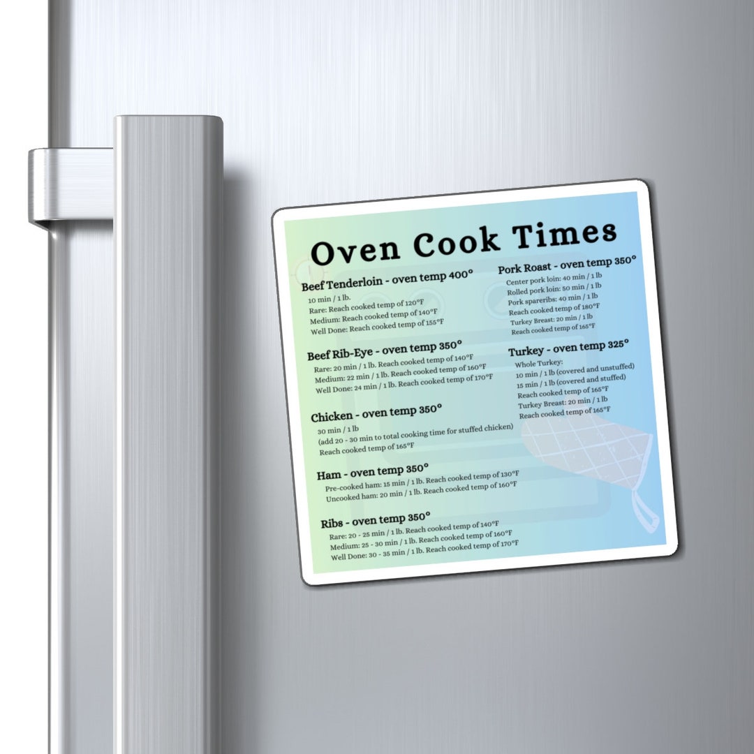 Oven Cook Times Magnet 4"x4" - Etsy