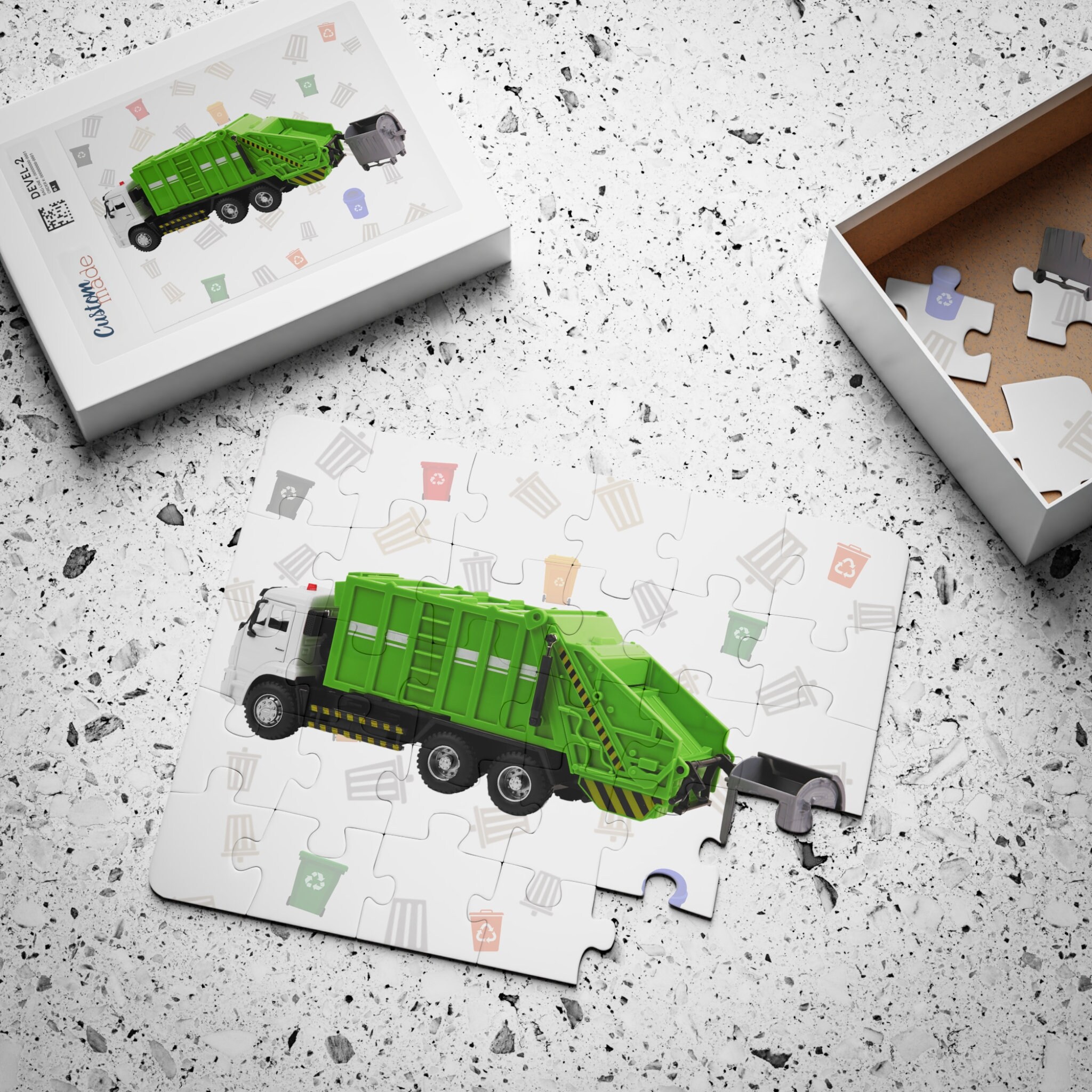Green Garbage Truck Puzzle, Trash Garbage Truck Toddler, Kids Garbage ...