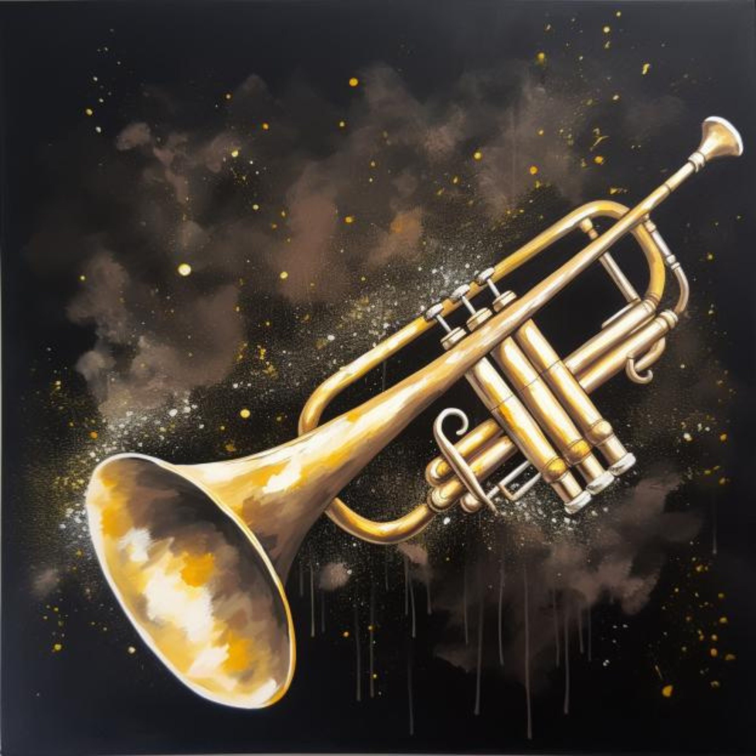 DIY Paint Party Printable, Pre-drawn Cute Trumpet, Instant Download ...